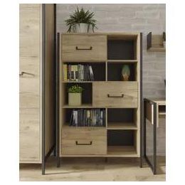 Mehrzweckregal FORTE, braun (bartex eiche, schwarz), B:94,1 H:151,5 T:41,5, Regale, Kinderregal Kinderschrank