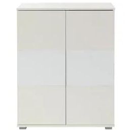 Hochkommode Priess, weiß (weiß, weißglas), B:82cm H:103cm, Sideboards, Türkommode
