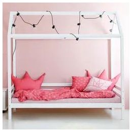 Kinderbett Hoppekids "ECO Dream", weiß, B:98cm, Betten, Hausbett mit Dach 90x200 massiv weiß