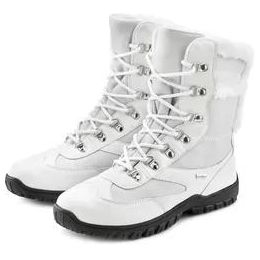 Winterstiefel Lascana, Damen, Gr. 36, weiß, Obermaterial: 65% Nylon, 35% Lederimitat. Futter: 100% Polyester. Decksohle: 100% Polyester. Laufsohle: 100% Synthetik, unifarben, Schuhe, Snow Boots, Outdoor Stiefelette, wind & wasserabweisend, Profilsohle