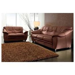 Sit & More Polstergarnitur SIT & MORE "Savona, B: 148 bzw. 198 cm", braun (kastanie,), H:90cm T:90cm, Sitzmöbel-Sets, Set: 2- & 3er-Sofa, mit Federkern