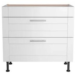 Kochfeldumbauschrank KOCHSTATION "KS-Ahus", weiß (weiß matt, weiß), B:90cm H:87cm T:58,4cm, Schränke, Breite 90 cm