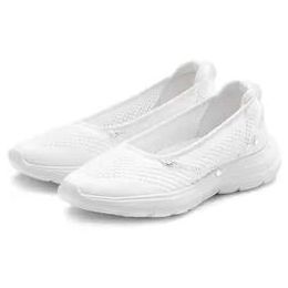Sneaker Lascana, Damen, Gr. 36, weiß, Obermaterial: 100% Textilmaterial. Decksohle: 100% Textilmaterial. Laufsohle: 100% Synthetik, unifarben, Schuhe Sneakerballerina Ballerina, Slipper, Ballerina, Halbschuhe zum Reinschlüpfen VEGAN