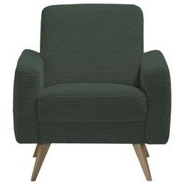 Sessel exxpo - SOFA FASHION "Samso, Loungesessel", braun (pine), B:82cm H:87cm T:80cm, 100% PES, Sessel, Einzelsessel, elegant und bequem, aktueller Cord Bezug