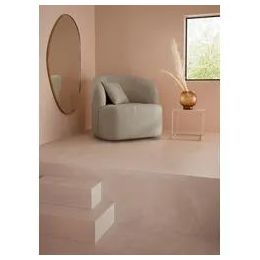 Drehsessel "Dilara Sessel", beige (dunkelbeige), B:94cm H:89cm T:94cm, Struktur fein 100% Polyester);Samtoptik (100% Polyester);Bouclé (100% Polyester), LeGer Home by Lena Gercke, Sessel, gerundete Rückenlehne und Front, in 3 Bezugsqualitäten