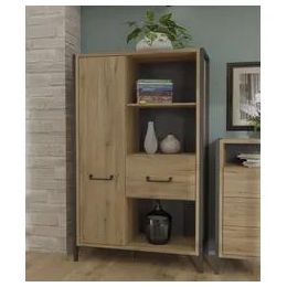 Mehrzweckregal FORTE, braun (bartex eiche, schwarz), B:94,1 H:151,5 T:41,5, Regale, Kinderregal Kinderschrank