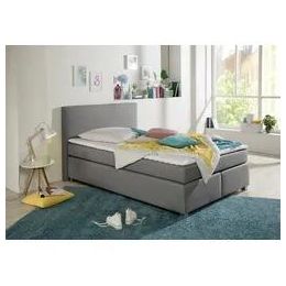 Boxspringbett Inosign "Eliana", grau, B:147cm L:230cm, Komplettbetten, Boxspringbett, inkl. Topper, in 4 Breiten, 3 Matratzenarten und 2 Härtegraden