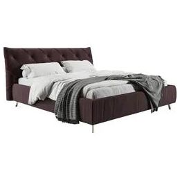 Polsterbett Places of Style "Elloree in 4 Breiten bis 200cm, auch in Leder", rot (bordeaux), B:236cm H:105cm L:254cm, 100% Polyester, Betten, Boxspringbett, Kopfteilhöhe 105cm, belastbar bis 280 kg, auch in Überlänge 220cm