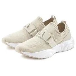Sneaker Lascana ACTIVE, Damen, Gr. 39, beige, Obermaterial: 100% Textilmaterial. Futter: 100% Textilmaterial. Decksohle: 100% Textilmaterial. Laufsohle: 100% Synthetik, unifarben, Schuhe Socksneaker Sneaker low Slip-on-Sneaker, Halbschuh, Freizeitschuh, Slipper, Chunky Sohle VEGAN