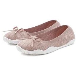Sneaker Ballerinas Lascana, Damen, Gr. 37, rosa (rosé), Obermaterial: 100% Textilmaterial. Decksohle: 100% Textilmaterial. Laufsohle: 100% Synthetik, unifarben, sportlich, Schuhe, Slipper, Halbschuh, ultraleicht zum Reinschlüpfen VEGAN