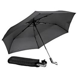 Taschenregenschirm Euroschirm "Automatik 3224, schwarz", schwarz, Bezug: 100% Polyester, uni, Regenschirme, besonders leicht, extra flach, mit Automatik