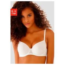 Schalen-BH Lascana "Invisible Pink", Damen, Gr. 70, Cup D, weiß, Microtouch, Obermaterial: 86% Polyamid, 14% Elasthan, BHs BH Schalen-BH T-Shirt-BH, mit Spacer-Schalen, perfekt unter weißer Kleidung