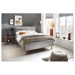 Meise Möbel Polsterbett MEISE.MÖBEL "Lotte", grau, L:217cm, Bezug Bett: Strukturstoff (100% Polyester), Betten, mit Lattenrost und Bettkasten