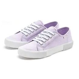 Sneaker Lascana, Damen, Gr. 43, lila (helllila), Obermaterial: 100% Textilmaterial. Futter: 100% Textilmaterial. Decksohle: 100% Textilmaterial. Laufsohle: 100% Synthetik, unifarben, Schuhe Skaterschuh Canvassneaker Sneaker low, aus Textil, Schnürhalbschuh, Freizeitschuh