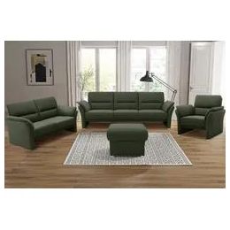 Hocker DOMO collection "Pina, kompakt und bequem", grün (dunkelgrün), B:59 H:46 T:59, 100% Polyester, Hocker, Fußhocker, Passender Hocker zur Serie