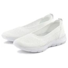 Sneaker Ballerinas Lascana, Damen, Gr. 42, weiß (sanftes weiß), Obermaterial: 100% Textilmaterial. Futter: 100% Textilmaterial. Decksohle: 100% Textilmaterial. Laufsohle: 100% Synthetik, unifarben, sportlich, Schuhe Ballerina, ultraleichter Slipper, Freizeitschuh zum Reinschlüpfen VEGAN
