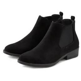 Chelseaboots Vivance, Damen, Gr. 35, schwarz, Obermaterial: 100% Textilmaterial. Futter: 100% Lederimitat. Decksohle: 100% Textilmaterial. Laufsohle: 100% Synthetik, unifarben, Schuhe Chelseaboots Ankleboots, bequem zum Reinschlüpfen, Stiefelette, Ankle Boots VEGAN