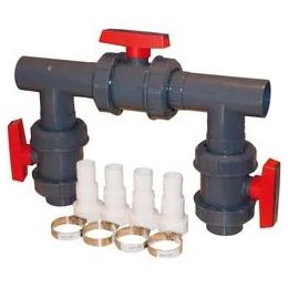 Bypass-Set KWAD "Bypass Kit D50", schwarz, B:5cm, Kunststoff, Absperrventile, für Wärmepumpen oder Salzanlagen