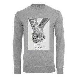 Mister Tee Rundhalspullover MISTERTEE "MisterTee Herren Trust 2.0 Crewneck", Herren, Gr. M, grau, 60% Baumwolle, 40% Polyester, unifarben, normal, Rundhals, Pullover