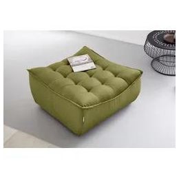 Hocker Calia italia "Banjo, Designhocker in toller Optik und erstklassigem Sitzkomfort", grün (verde), B:81 H:42 T:87, Luxus-Microfaser Selfie (100% Polyester), Hocker, in Kombination mit den passenden Modulen ein Blickfang im Wohnzimmer