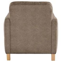 Sessel exxpo - SOFA FASHION "Elio, Loungesessel, aufwendige Detailverarbeitung, bequem und modern", braun (cappuccino), B:76cm T:90cm, Luxus-Kunstleder;NaturLEDER (echtes Rindsleder) in Sitz und Rücken. Korpus in passendem Kunstleder SOFTLUX bezogen, Sessel, Einzelsessel, hoher Sitzkomfort für entspannende Momente