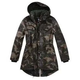 Parka BRANDIT "Brandit Damen Ladies Marsh Lake Parka", Damen, Gr. S, grün (schwarzcamo), 80% Polyester, 20% Baumwolle, unifarben, Casual, normal, ohne Ausschnitt, Jacken