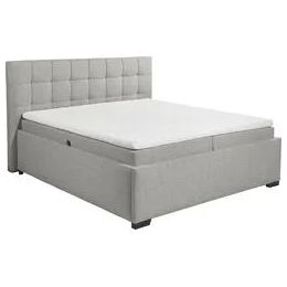 Boxbett ED EXCITING DESIGN "Artos", grau, B:183cm L:213cm, 100% Polyester, Komplettbetten, Boxspringbett, inkl. zwei Bettkästen