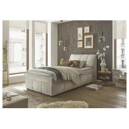 Boxbett ED EXCITING DESIGN "Valencia", weiß, B:123cm L:240cm, 100% Polyester, Komplettbetten, Boxspringbett, inkl. Bettkasten und Stauraum im Kopfteil