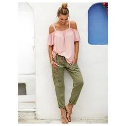 Carmenbluse Inspirationen, Damen, Gr. 54, rosa (rosé), 100% Viskose, unifarben, Blusen
