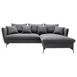 Ecksofa Andas "LIVORNO,258 cm, L-Form", schwarz, B:258cm H:91cm, 100% Polyester;PU-Schaum und Nosag-Federung.;Federung Ottoman : 12 x Feder Type B 1650mm;Ferderung 2 Sitzer: 10 x Feder Type B 650 mm;Sitz und Funktion: Schaum T30/40 8 cm., Sofas, Schlaffunktion u. Bettkasten (139/224cm), Samt, Struktur, Webstoff