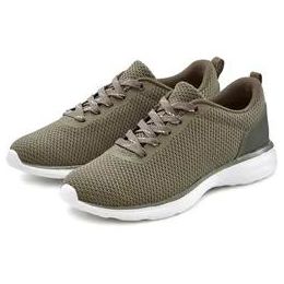 Sneaker Lascana, Damen, Gr. 35, grün (olivgrün), Obermaterial: 100% Textilmaterial. Futter: 100% Textilmaterial. Decksohle: 100% Textilmaterial. Laufsohle: 100% Synthetik, unifarben, Sportlich, Schuhe, Schnürhalbschuh, Halbschuh, Freizeitschuh ultraleicht VEGAN