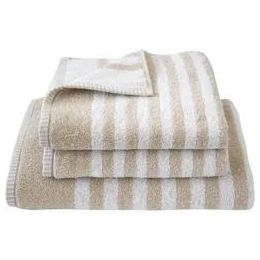 Handtuch Set Dyckhoff "Maritim, Sea Stripe", beige (greige), 3 Stk., Frottier, Obermaterial: 100% Baumwolle, Handtuch-Sets, 2 Handtücher (50x100cm), 1 Duschtuch (70x140cm)