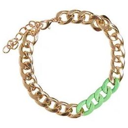 Bettelarmband Urban Classics "Urban Classics Unisex Colored Basic Bracelet" Gr. L, grün (gold, neongrün), Armbänder, Damen, L/XL, Eisen, Bettelarmband