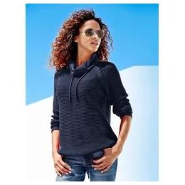 Rollkragenpullover Inspirationen "Pullover", Damen, Gr. 50, blau (marine), 100% Baumwolle, unifarben, figurumspielend, Pullover