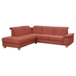 Ecksofa Home Affaire "Dalia L-Form", orange (terra), B:256cm T:221cm, Luxus-Microfaser Florence (100% Polyester), Luxus-Microfaser weich (90% Polyester, 10% Polyamid), Webstoff (100% Polyester), Sofas, mit Federkernpolsterung, wahlweise mit Bettfunktion, Bettkasten