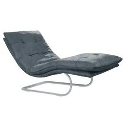 Relaxliege W.Schillig "daily dreams", blau (blau z69), B:75 H:91 T:170, Longlife Xtra-Leder Z69: Das feinnarbige, gedeckte Softleder Z69 besticht durch seine außergewöhnliche Weichheit im trendigen »Vintage-Look«, Hautstärke 0, 9 - 1, 1 mm, Sofas, in Waffelkissen-Optik, wahlweise mit Motor, silber matt, in 2 Breiten