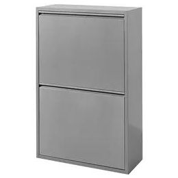 Mülleimer Heine HOME, silber (silberfarben), B:60cm H:92cm T:25cm, Mülleimer