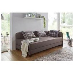 Gästebett Maintal, grau (taupe, taupe), Struktur Holzwerkstoff, Liegefläche B/L: 80cm x 200cm, 5-Zonen-Bonell-Federkernmatratze, Faltbetten, mit Umbau und Bettkasten