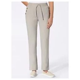 Leinenhose Classic Basics, Damen, Gr. 42, Normalgr&ouml;&szlig;en, beige, 100% Polyester, meliert, unifarben, lang, Hosen