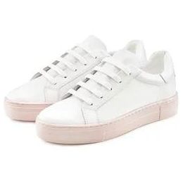 Sneaker ELBSAND, Damen, Gr. 38, weiß (weiß, rosé), Obermaterial: 100% Rindsleder. Futter: 100% Textilmaterial. Decksohle: 100% Textilmaterial. Laufsohle: 100% Synthetik, mehrfarbig, Schuhe Skaterschuh Halbschuh Sneaker low, Schnürhalbschuh, Freizeitschuh, Leder, weiches Frottee-Innenfutter