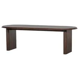 Esstisch Woood "Ellips", braun, B:240cm H:75cm T:90cm, Tische, abgeflachter Kante, aus Mangoholz, Breite 240 cm