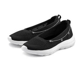 Sneaker Lascana, Damen, Gr. 42, schwarz, Obermaterial: 100% Textilmaterial. Decksohle: 100% Textilmaterial. Laufsohle: 100% Synthetik, unifarben, Sportlich, Schuhe Sneakerballerina Ballerina, Slipper, Ballerina, Halbschuhe zum Reinschlüpfen VEGAN