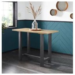 Mäusbacher Bartisch MÄUSBACHER, schwarz (schwarzstahl, asteichefarben, schwarzstahl), B:140cm H:105cm T:70cm, Tische, Bartisch, Gestell in U-Form (Breite 120, 140 oder 160 cm)