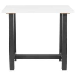 Mäusbacher Bartisch MÄUSBACHER, weiß (schwarzstahl, weiß matt lack, schwarzstahl), B:120cm H:105cm T:70cm, Tische, Bartisch, Gestell in U-Form (Breite 120, 140 oder 160 cm)
