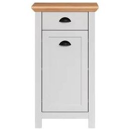 Badkommode Home Affaire, grau (lichtgrau melamin, artisan eiche nb), B:46cm H:84cm T:33cm, FSC-zertifizierter Holzwerkstoff, Sideboards, Unterschrank mit Muschelgriffen im Landhausstil - (B/T/H) 46/33/84 cm