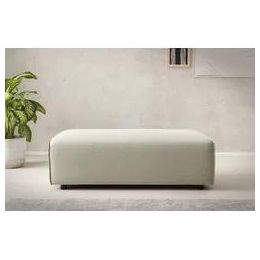 Hocker "PIARA, Polsterhocker mit Kedernaht, Cord, Leinenoptik o. Strukturstoff", grün (hellgrün), B:130 H:44cm T:62cm, 100% Polyester, LeGer Home by Lena Gercke, Hocker, Polsterhocker, zur Serie PIARA, rechteckig, schwarze Füße, bequemer Sitzkomfort