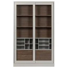 Vitrine Woood "James", weiß, B:125cm H:200cm T:47cm, FSC-zertifizierter Holzwerkstoff, Schränke, mit Glas, viel Stauraum, H 200 cm x B 125 cm