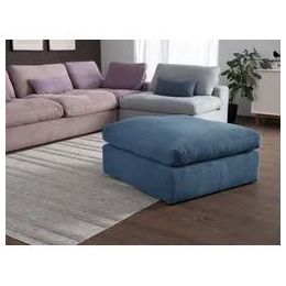 Hocker Alina "Sandy", blau (azurblau gct 46), B:122cm H:46cm T:98cm, Cord GCT (92% Polyester, 8% Nylon), Hocker, Polsterhocker, 122 cm breit und 98 cm tief