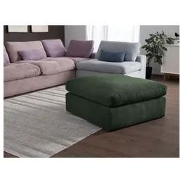 Hocker Alina "Sandy", grün (olivgrün gct 333), B:122cm H:46cm T:98cm, Cord GCT (92% Polyester, 8% Nylon), Hocker, Polsterhocker, 122 cm breit und 98 cm tief