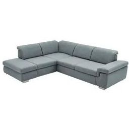 Ecksofa DIE PLANBAR "MP-IN17041 L-Form", grau (steel), B:320cm H:85cm T:260cm, 100% Polyester, Sofas, Sitztiefenverstellung, optional mit Kopfteilverstellung & Bettfunktion